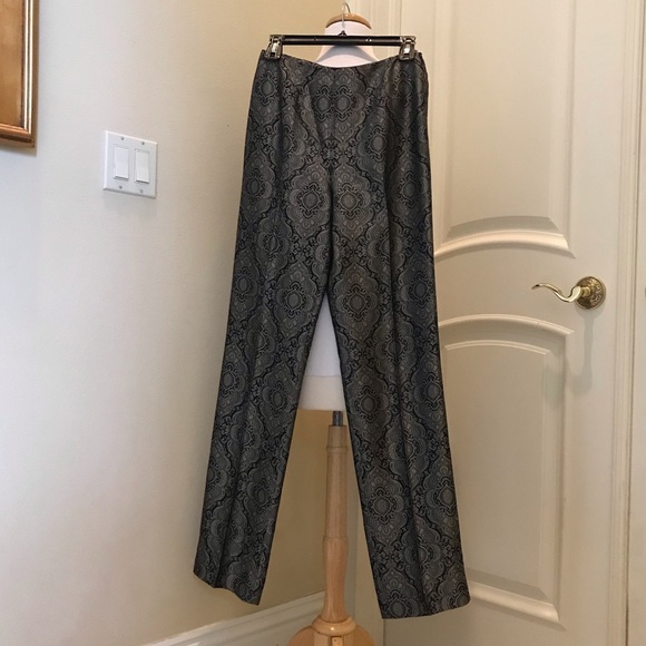 Etcetera | Pants & Jumpsuits | Nwot Etcetera Black Silver Gold Brocade ...